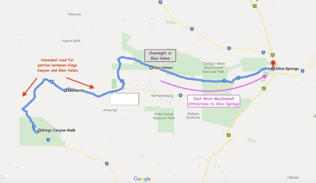 An IDEAL WEST MACDONNELL RANGES Itinerary | Map & Things To Do