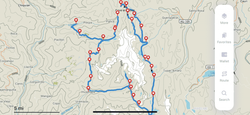 A Huayhuash Trek GPX & KML Map Download Overview | TripTins